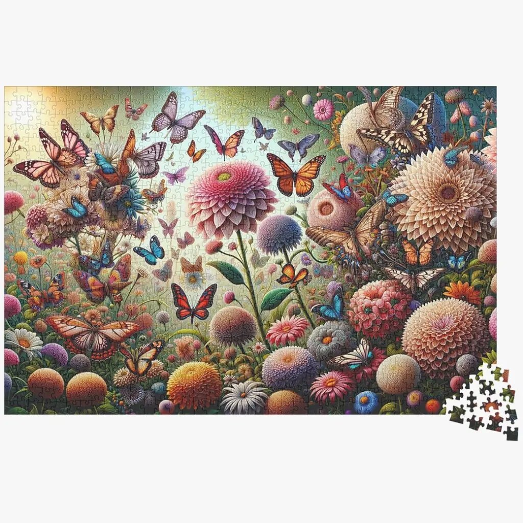 Butterflies on Flowers - Jigsaw Puzzle 1000 Pieces - Jigsaw Puzzle Hut