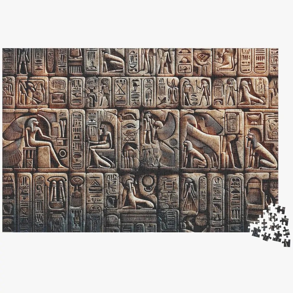 Ancient Egypt Glyphs On Stone Walls - Jigsaw Puzzle 1000 Pieces ...